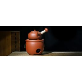 Bouilloire Sha Diao en argile rouge de Chaozhou